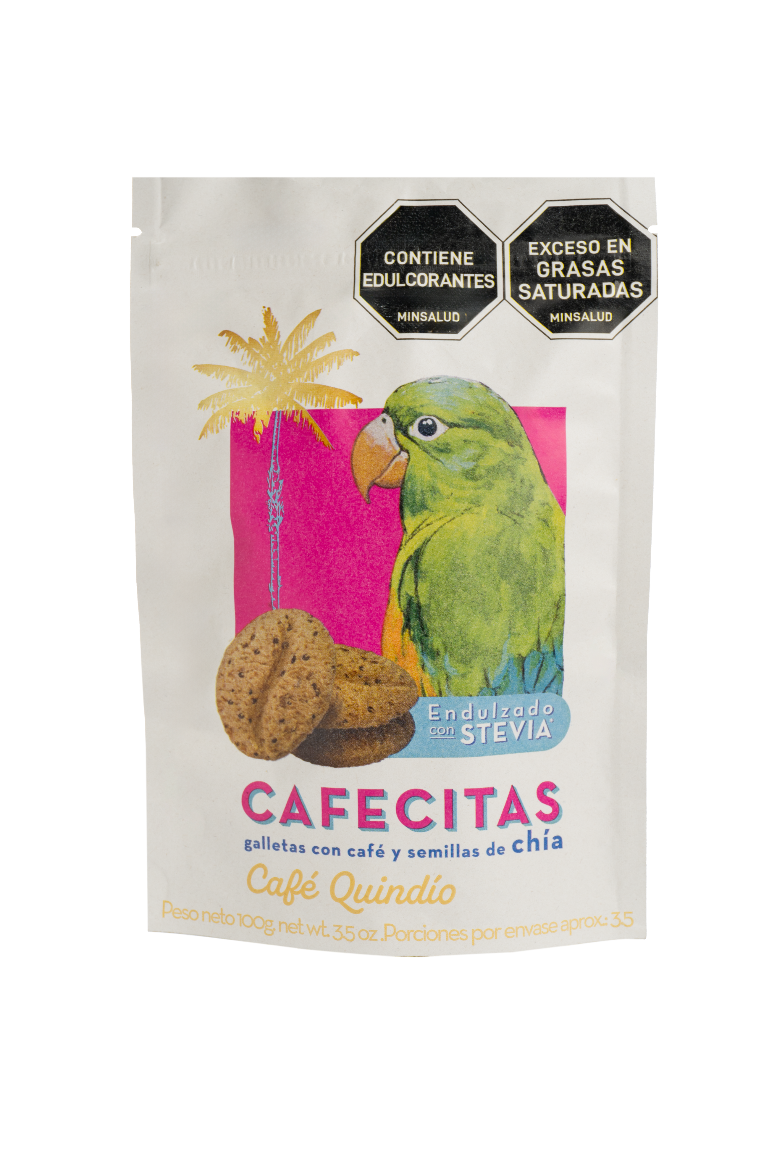 Cafecitas con semillas de chía y endulzadas con stevia